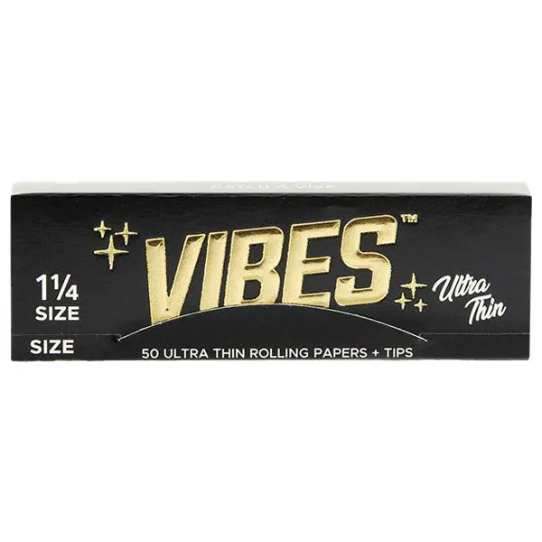 Vibes Ultra Thin 1 ¼ Size Papers + Tips 50ct - Smoke Roll Vape